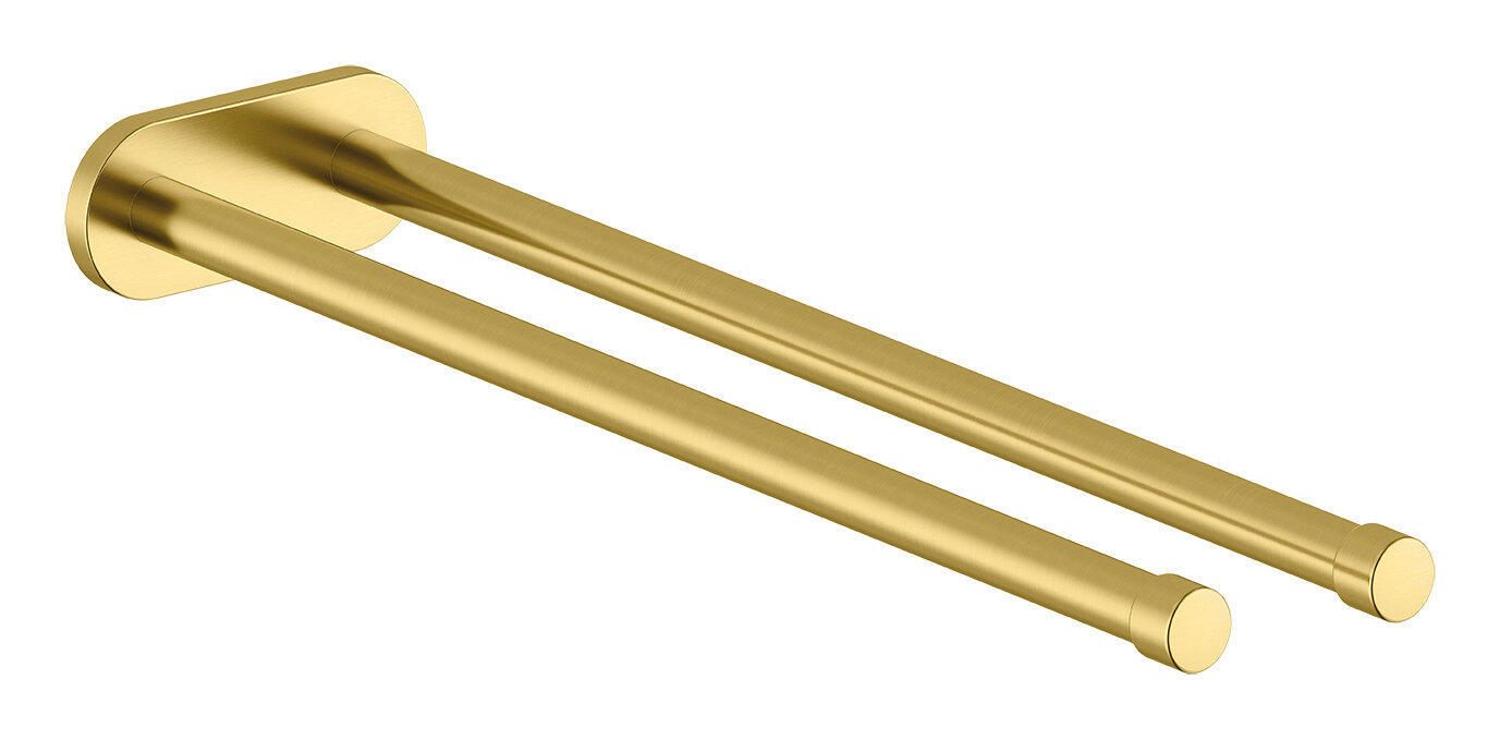 Bathroom Accessories Brushed Brass PVD TOWEL ROD DOUBLE 400 MM [https://damixa.com]